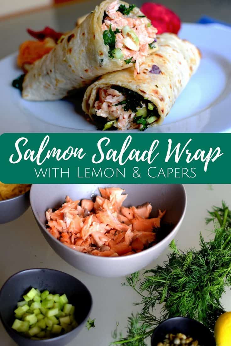Delicious Salmon Salad Wrap with Capers and Lemon